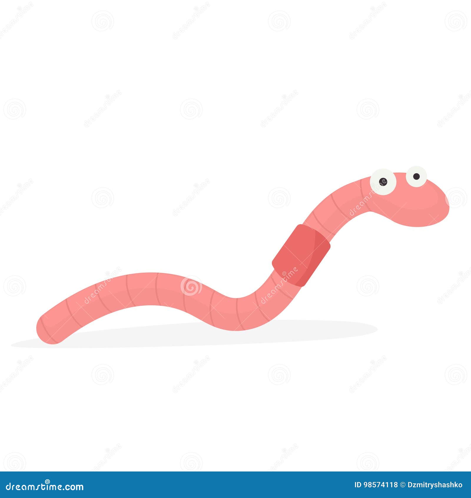 Cartoon Red Earthworm Vector Illustration | CartoonDealer.com #98574118