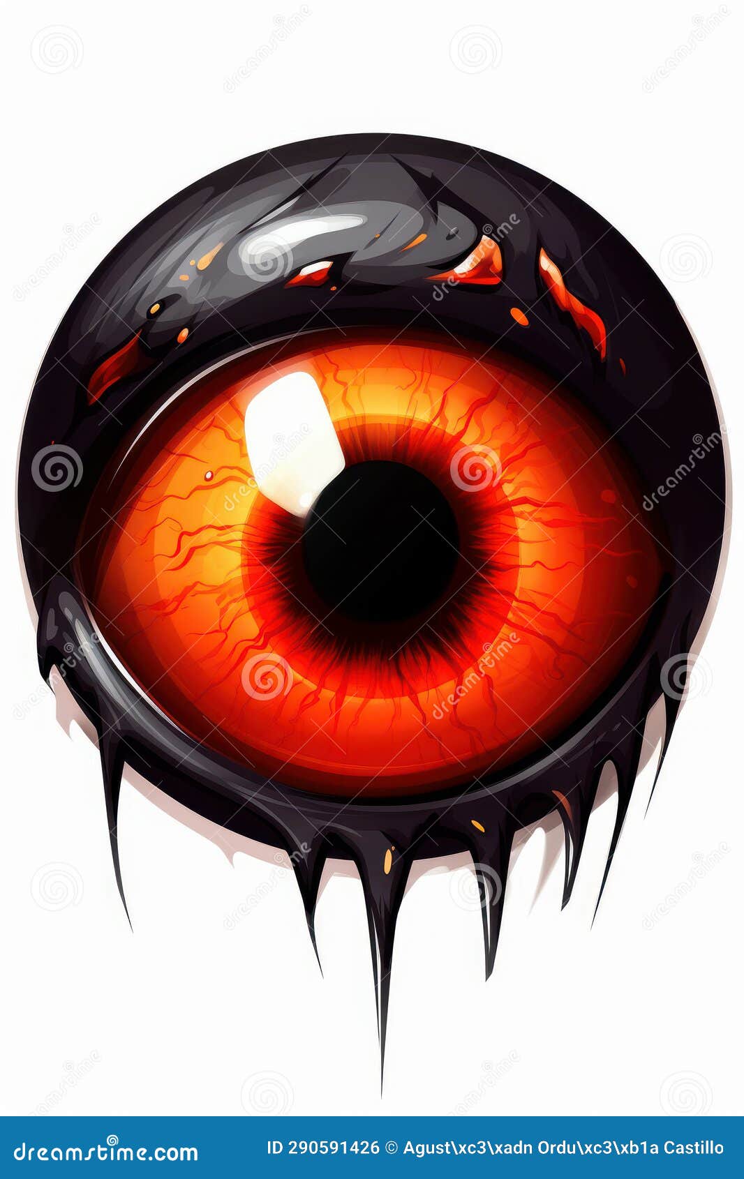 Cartoon of a Red Eye. Halloween Illustration. Stock Illustration ...