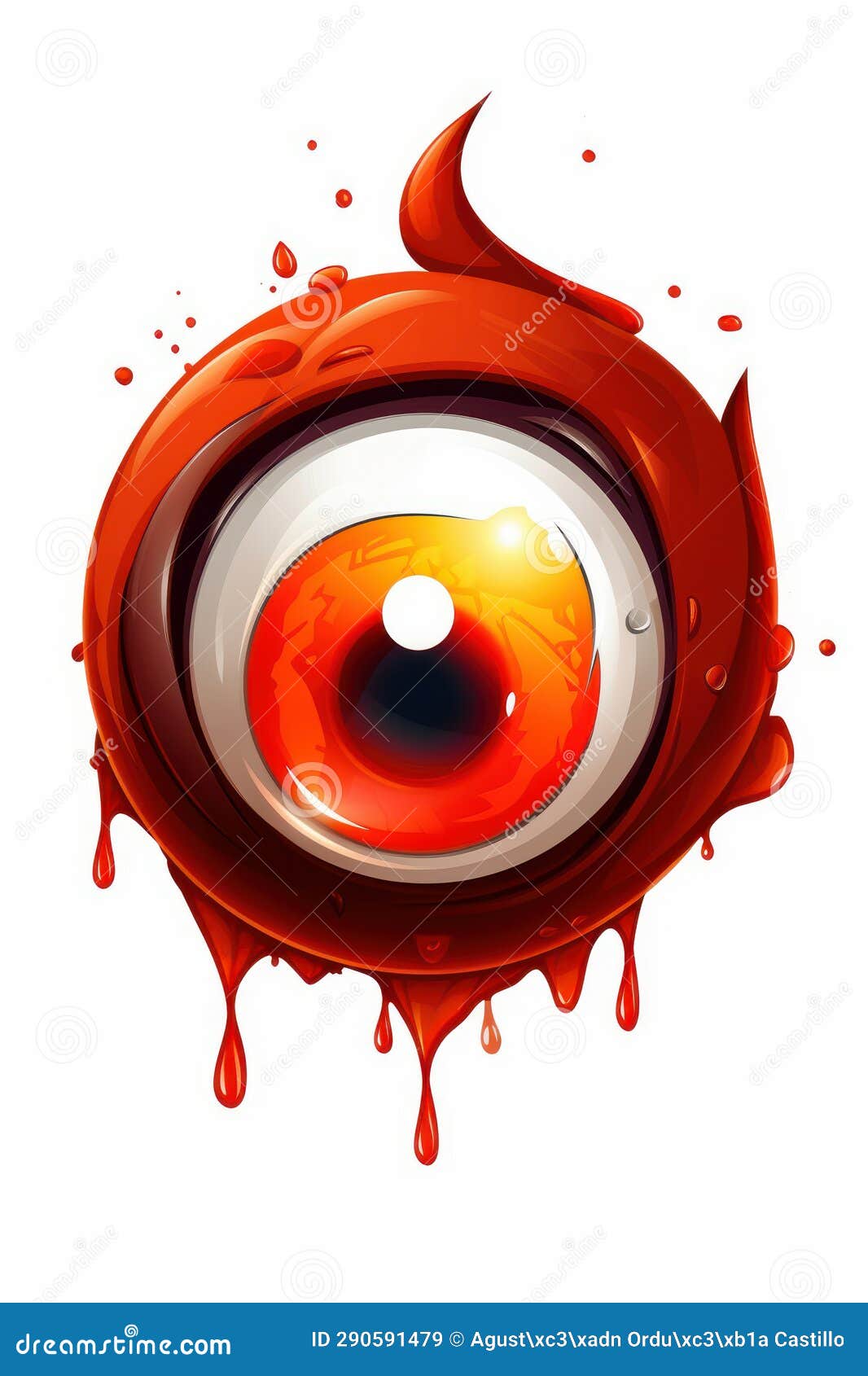 Cartoon of a Red Eye. Halloween Illustration. Stock Illustration ...