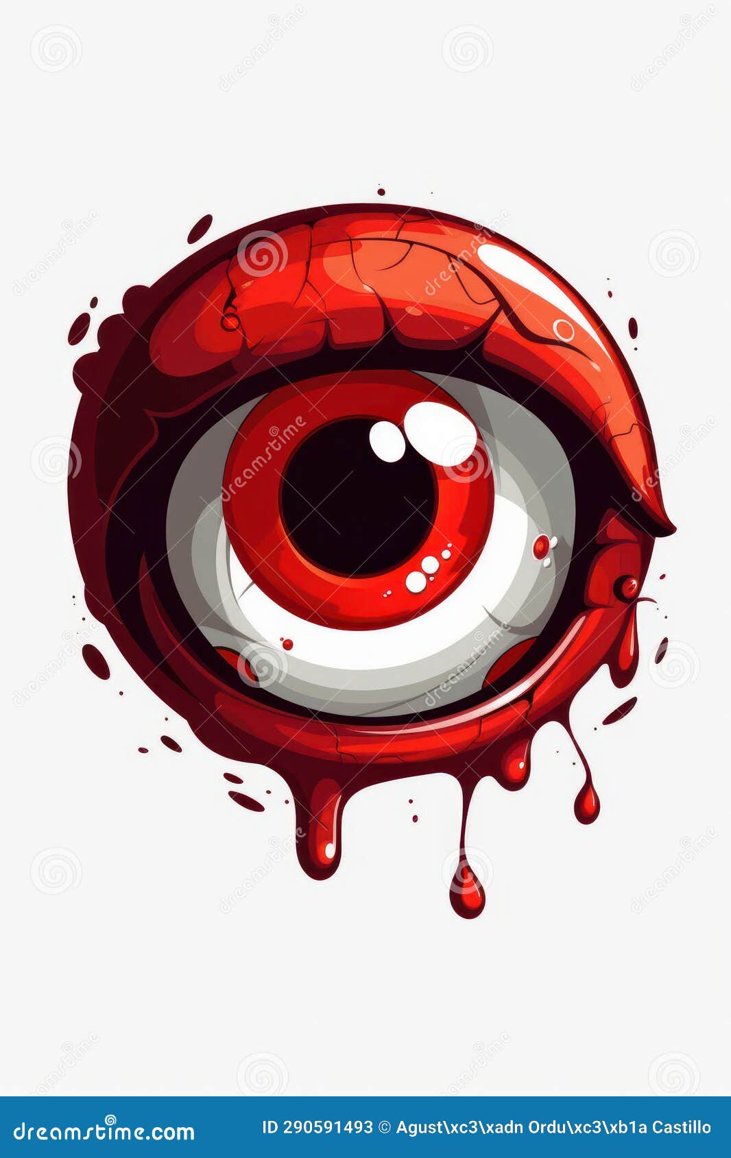 Cartoon of a Red Eye. Halloween Illustration. Stock Illustration ...