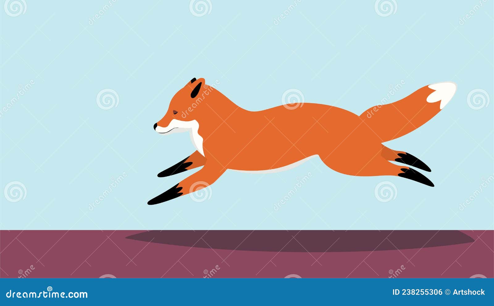Cartoon red fox stock vector. Illustration of running - 238255306