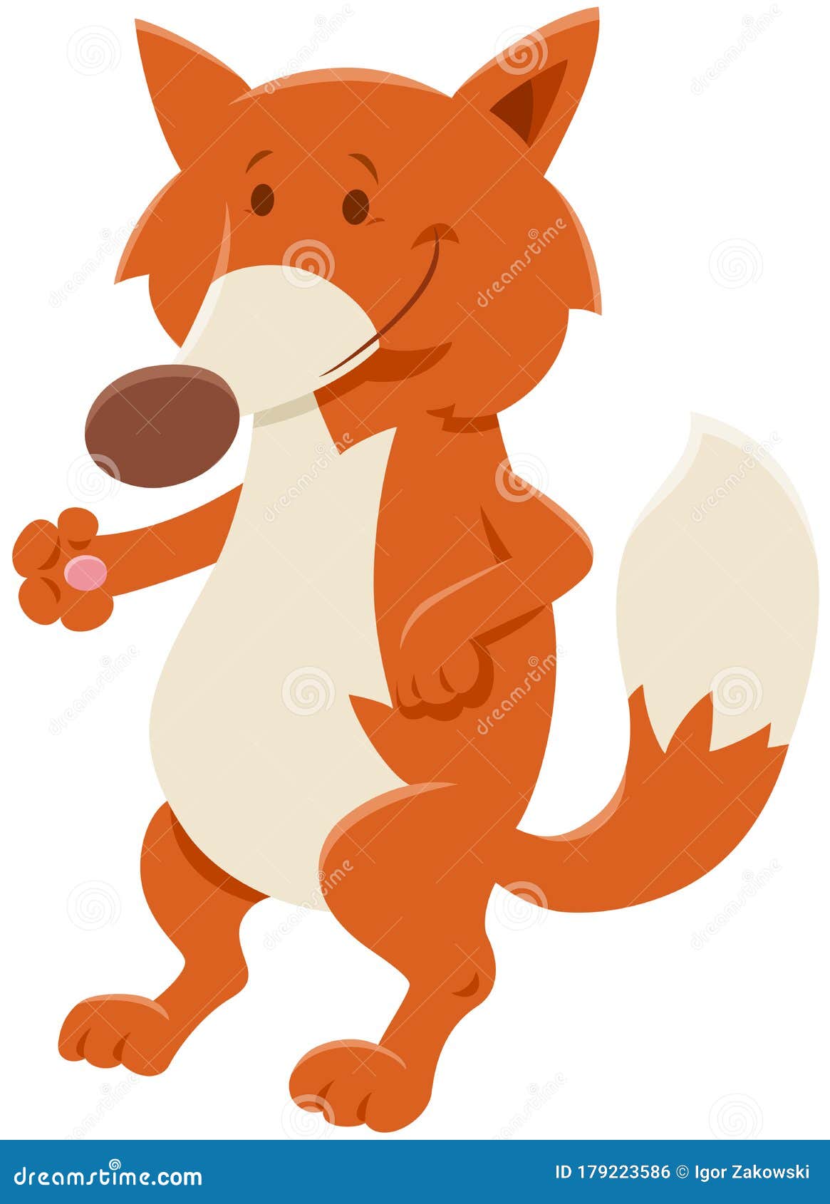 Cartoon Red Fox Comic Animal Character Stock Vector - Illustration of ...