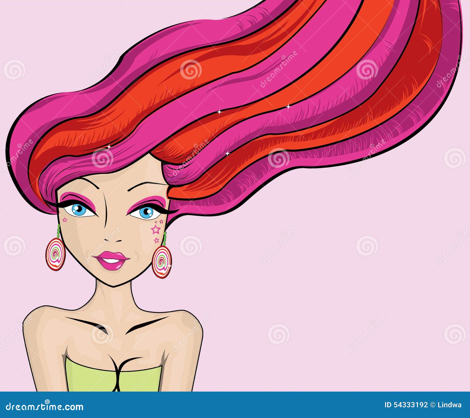 Cartoon Red Hair Girl Stock Vector Image 54333192
