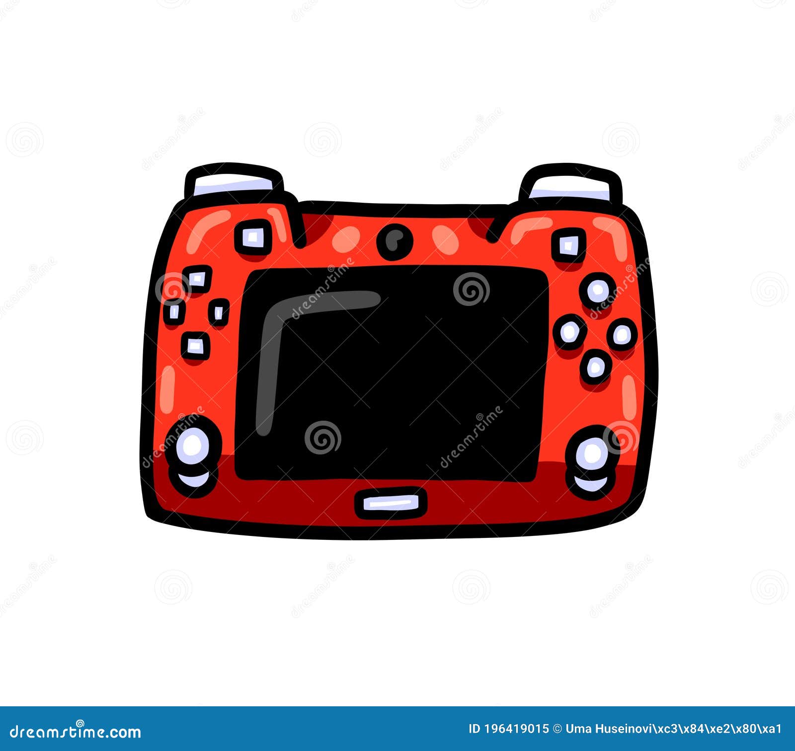 A Cartoon Red Handheld Console Stock Illustration - Illustration of ...