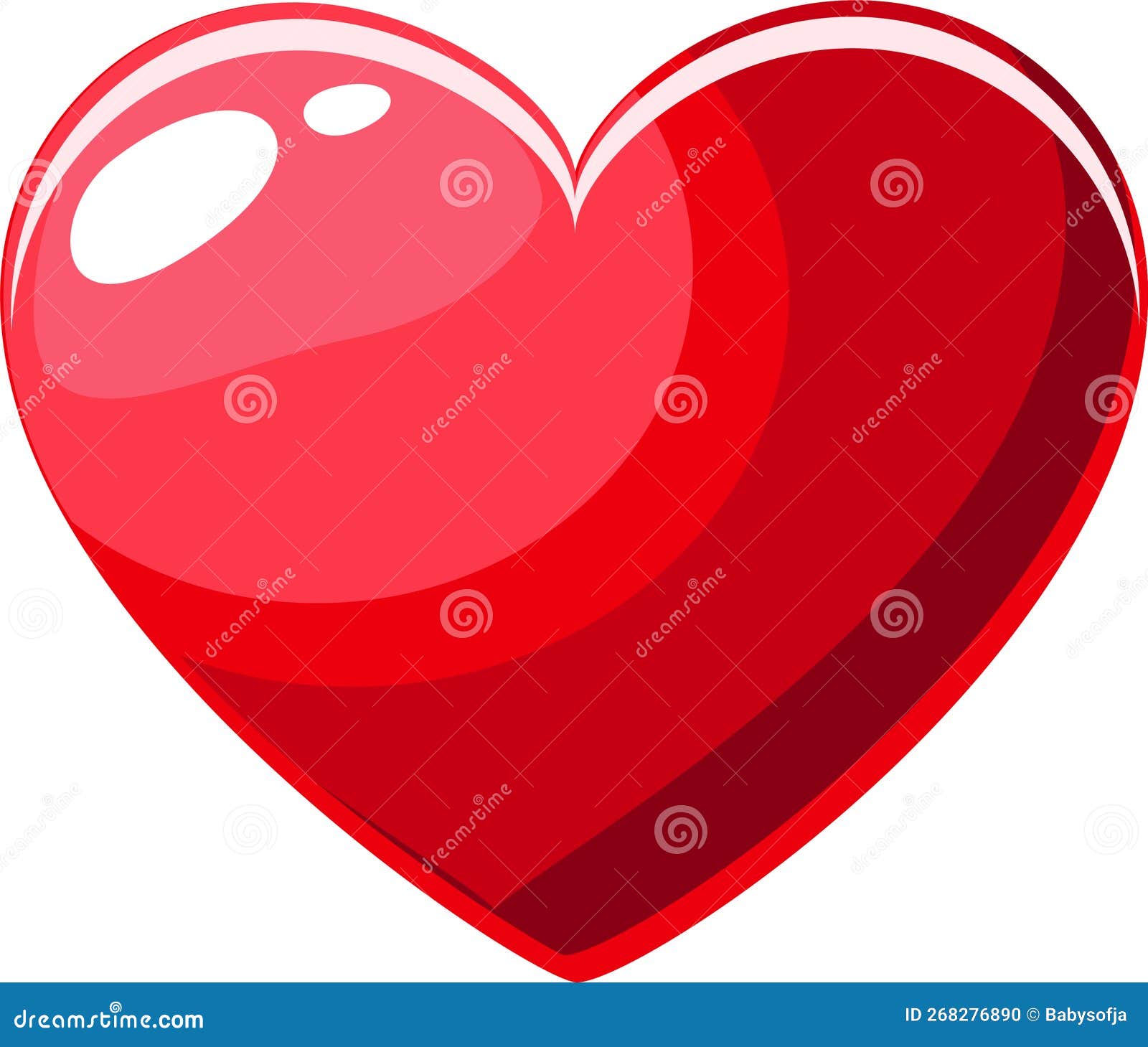 Cartoon Red Heart Icon, Game Isolated Icon Stock Vector - Illustration ...