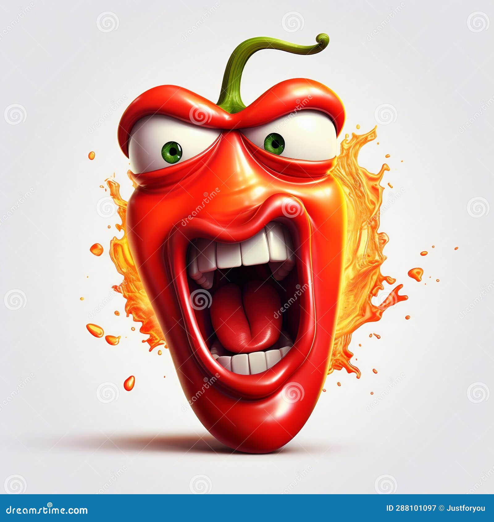 Cartoon Red Hot Chilli Pepper. Generative Ai Stock Illustration ...