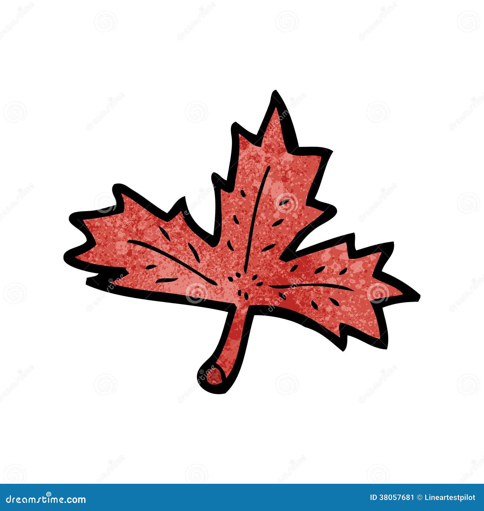 Cartoon red leaf stock vector. Illustration of retro - 38057681