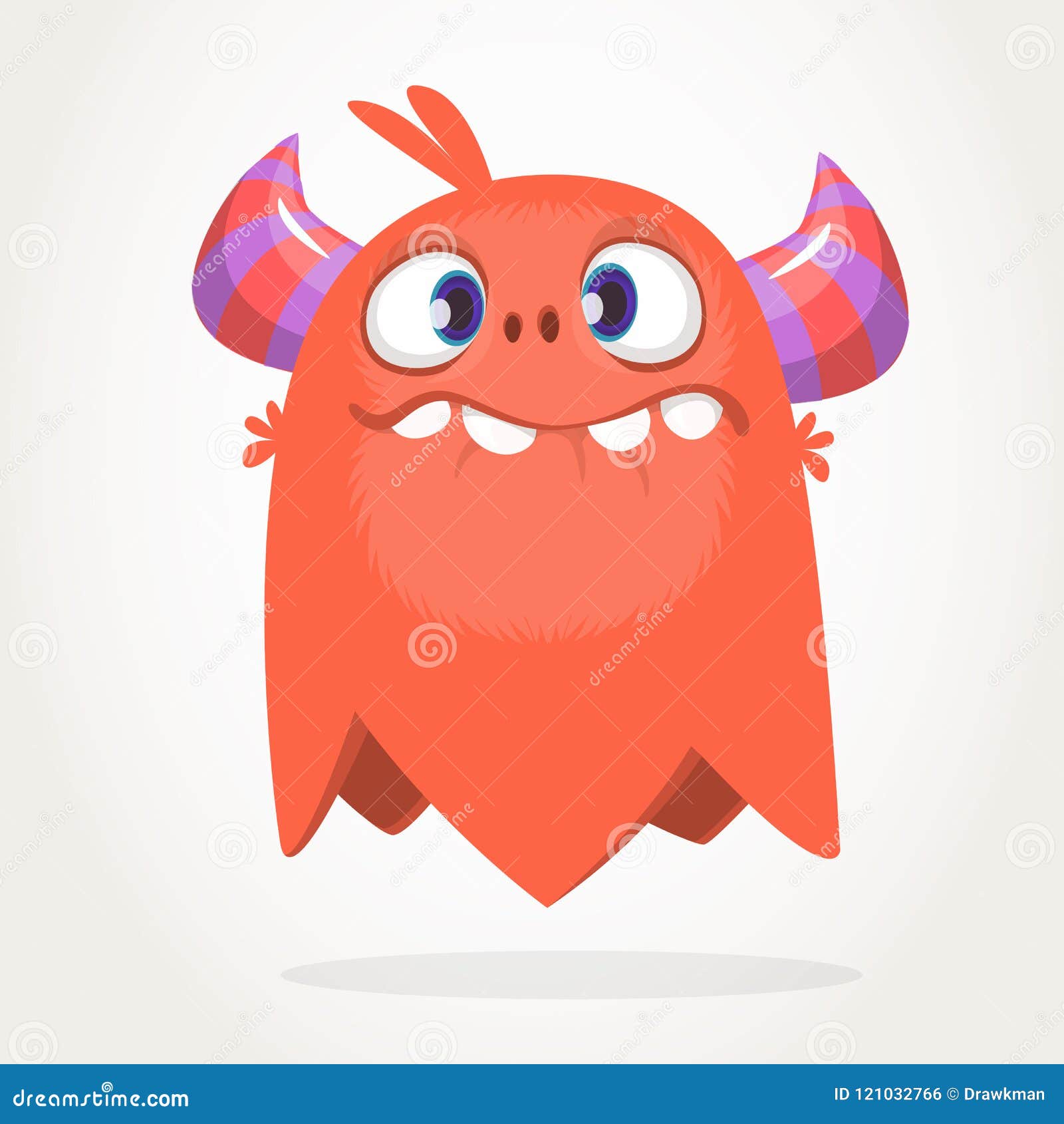 Cartoon Red Monster Character. Vector Illustration. Stock Vector ...