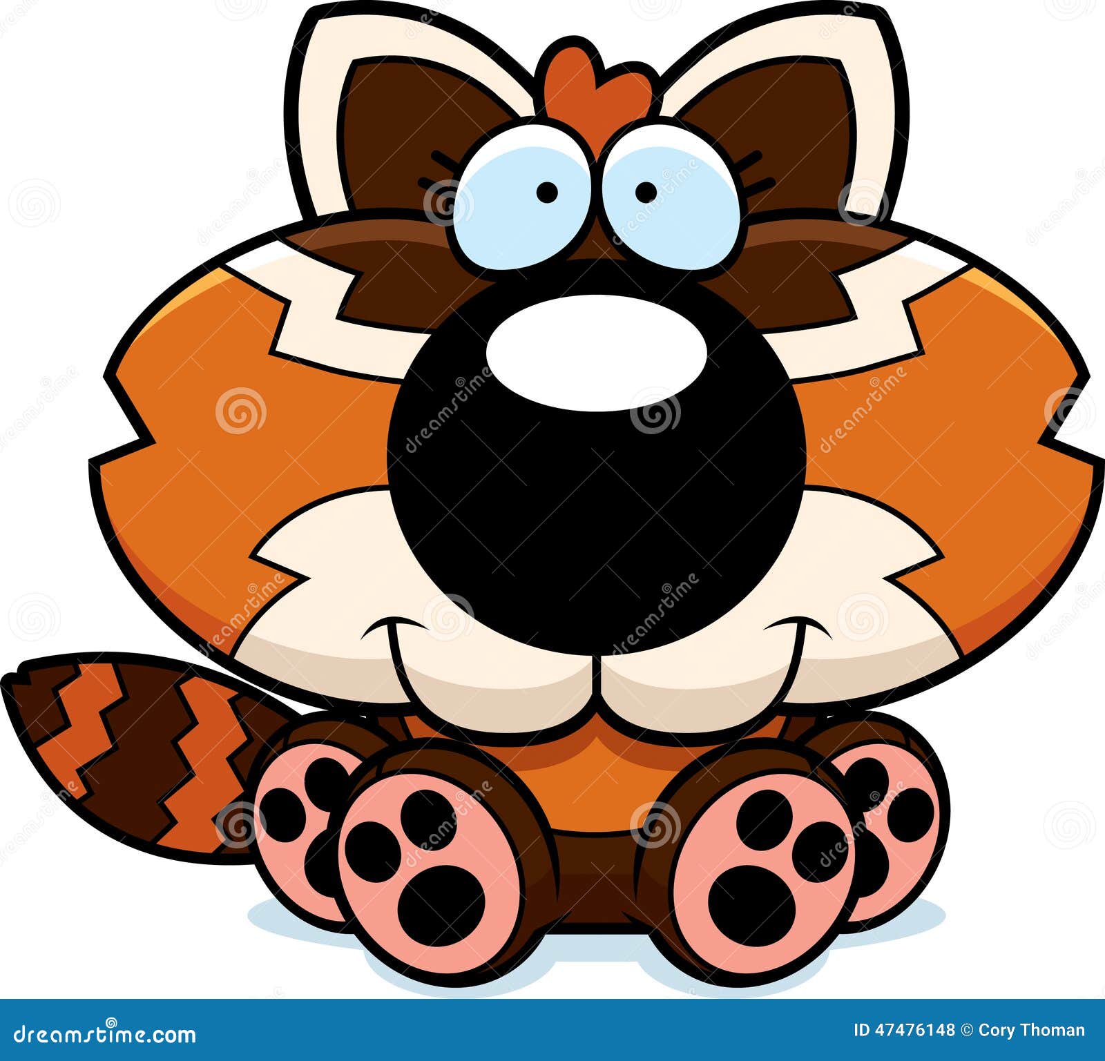Cartoon Red Panda Sitting stock vector. Illustration of small - 47476148