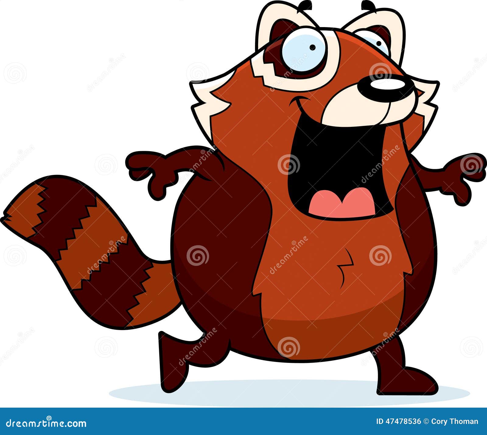 Cartoon Red Panda Walking stock vector. Illustration of cartoon - 47478536