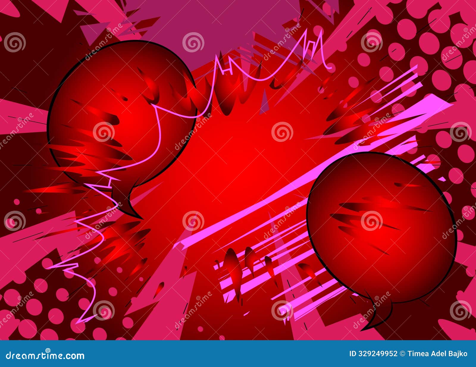 Cartoon Red and Purple Background, Comic Book Backdrop. Retro Vector ...