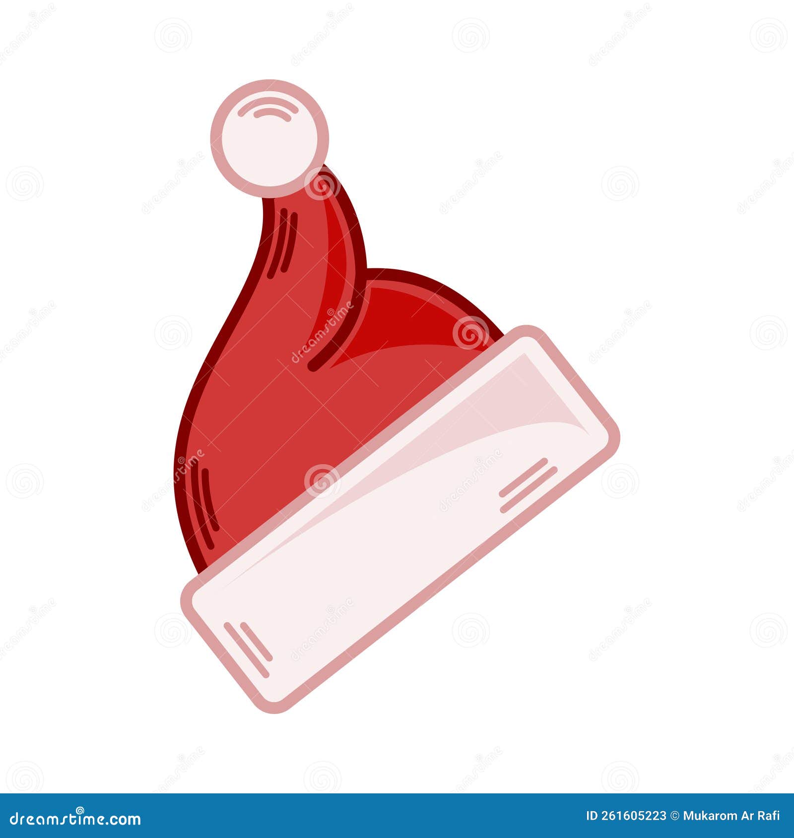 Cartoon Red Santa Hat Illustration Stock Vector - Illustration of ...