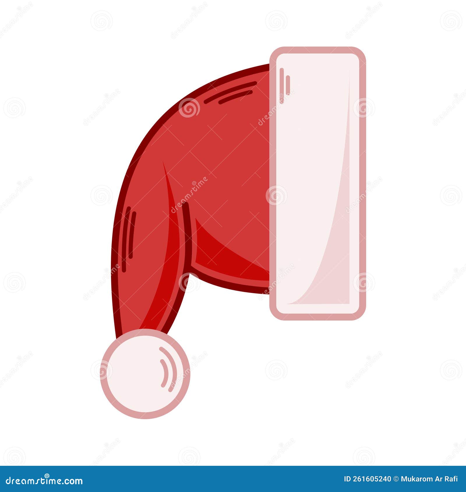 Cartoon Red Santa Hat Illustration Stock Vector - Illustration of ...