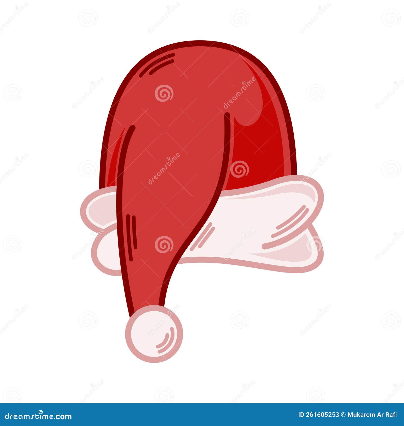 Cartoon Red Santa Hat Illustration Stock Vector - Illustration of ...