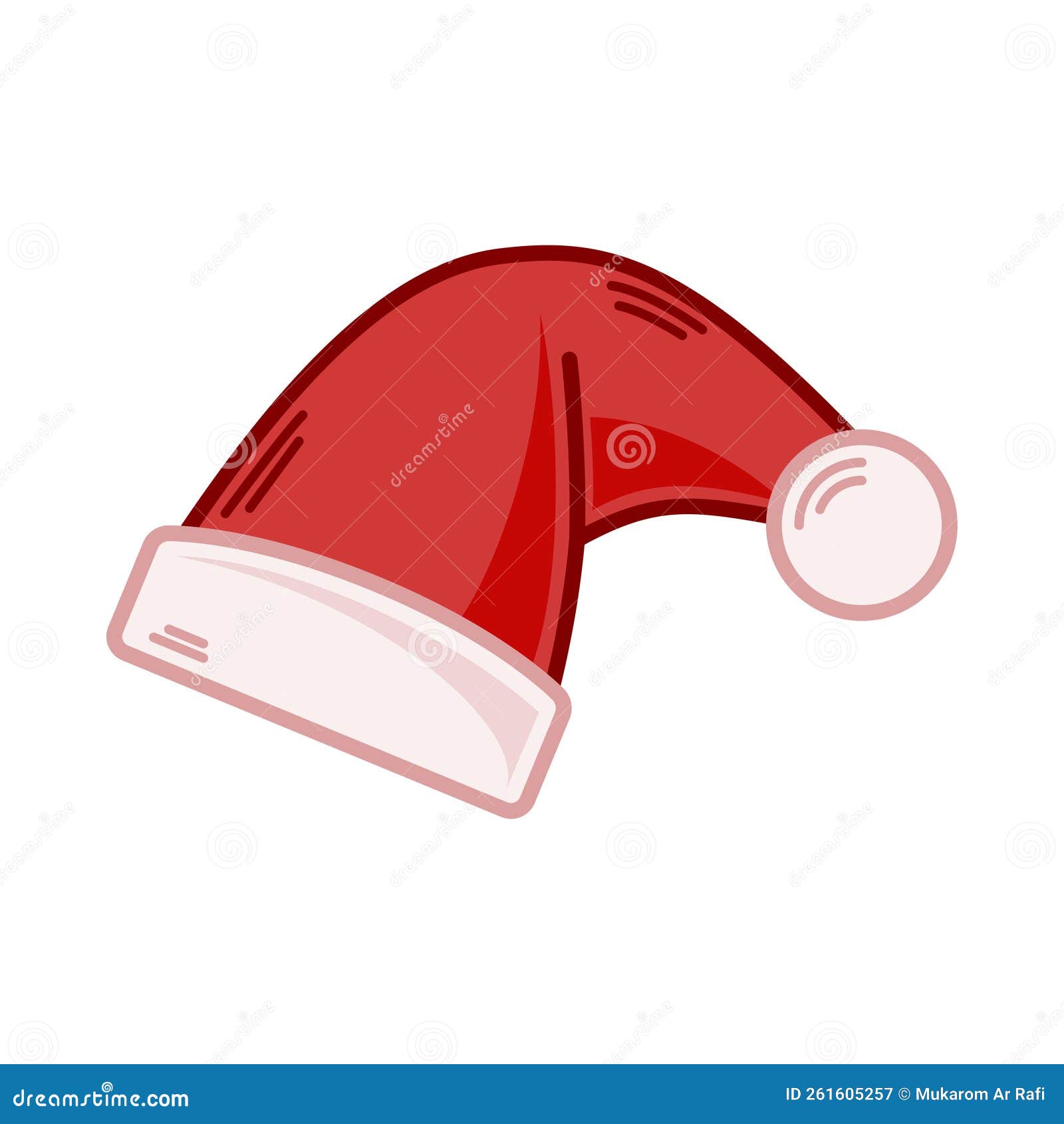 Cartoon Red Santa Hat Illustration Stock Vector - Illustration of ...