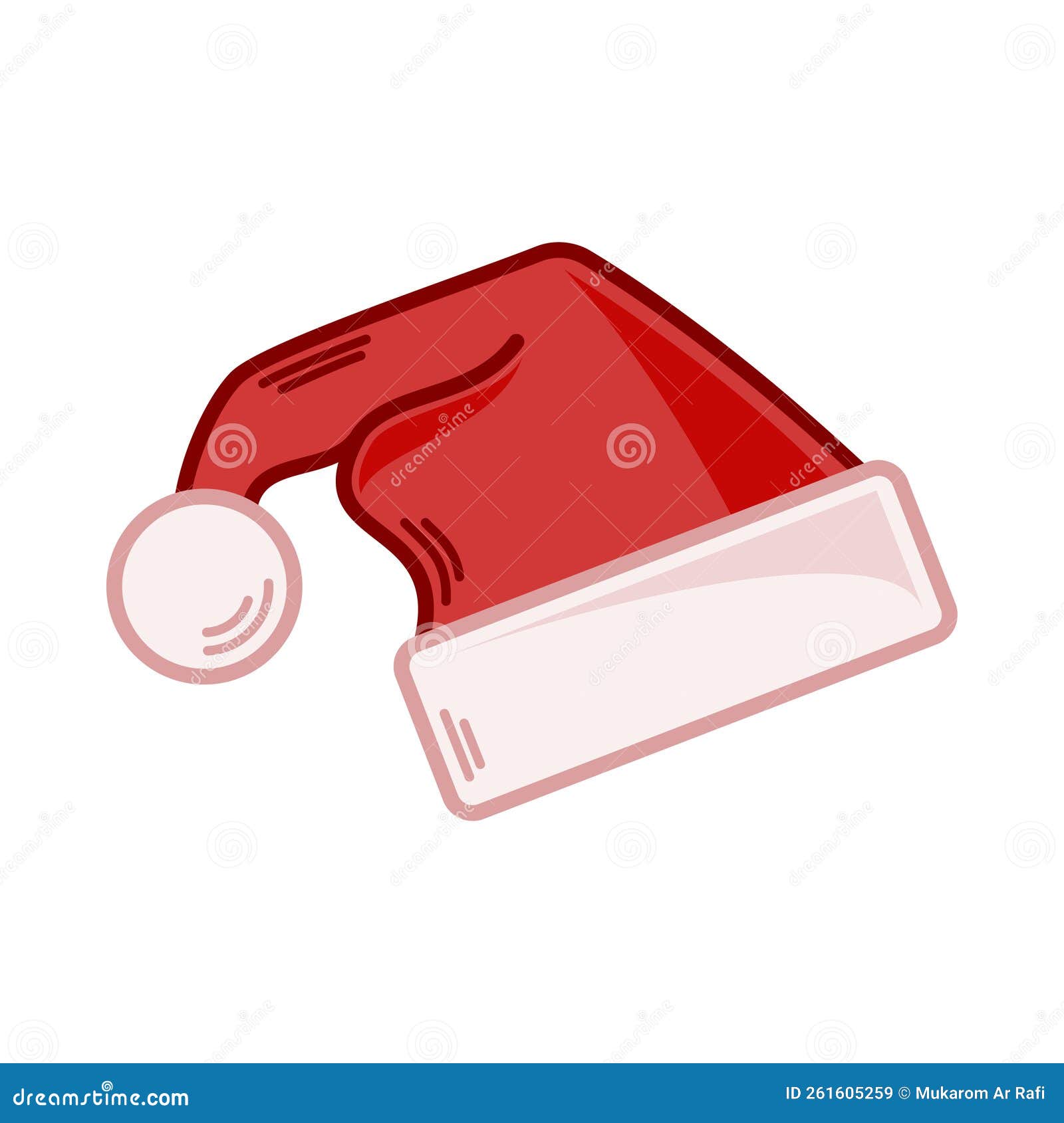 Cartoon Red Santa Hat Illustration Stock Vector - Illustration of ...