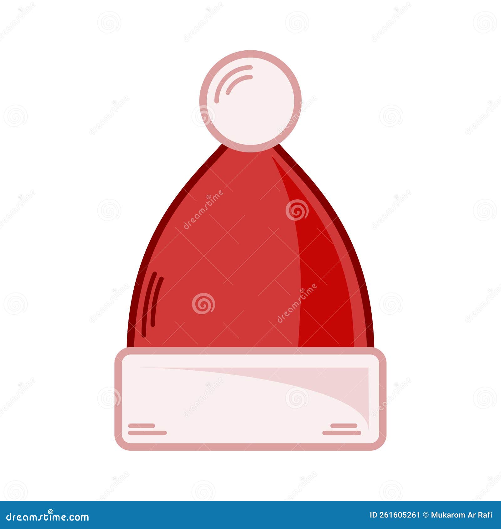 Cartoon Red Santa Hat Illustration Stock Vector - Illustration of ...