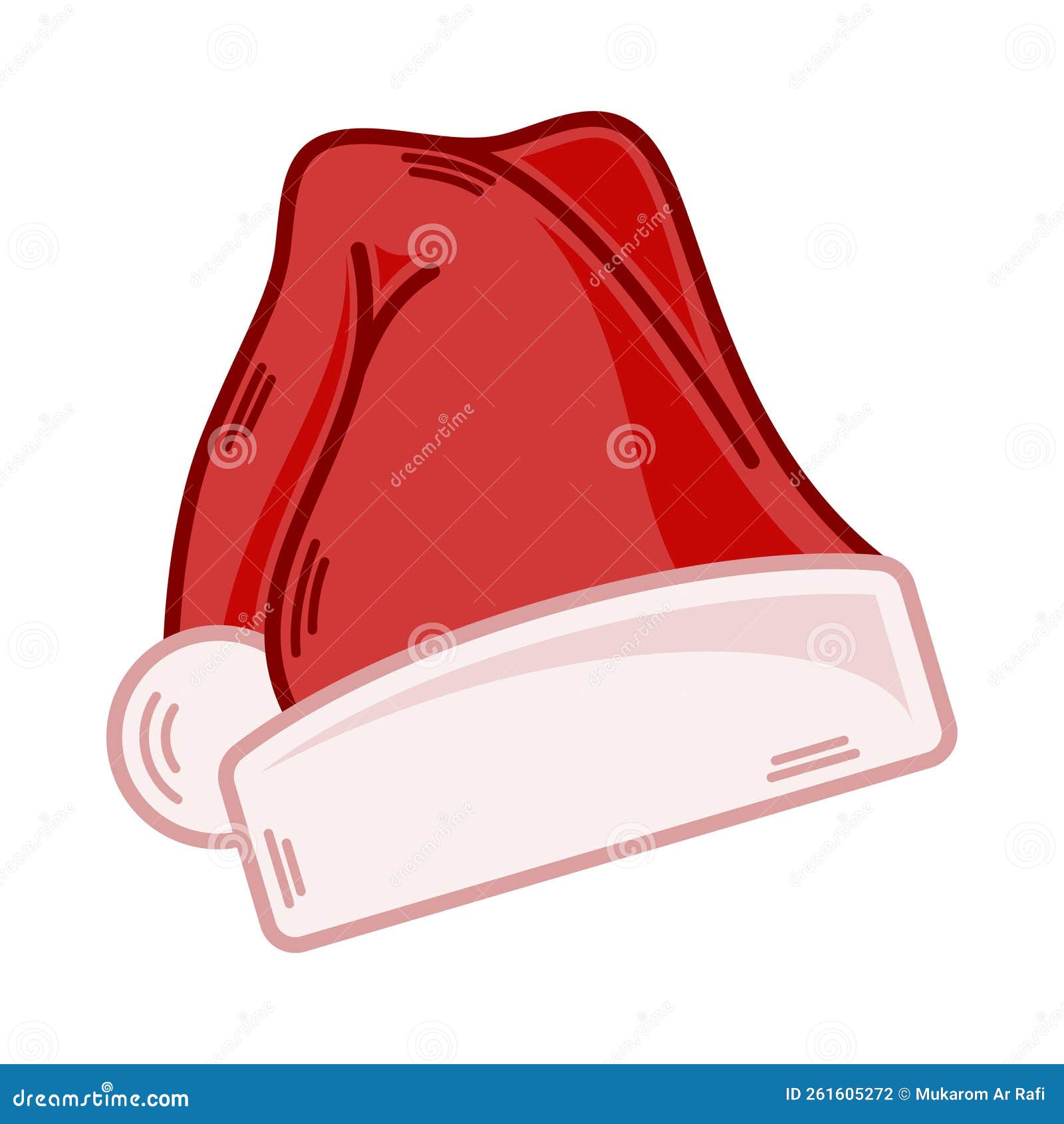 Cartoon Red Santa Hat Illustration Stock Vector - Illustration of ...