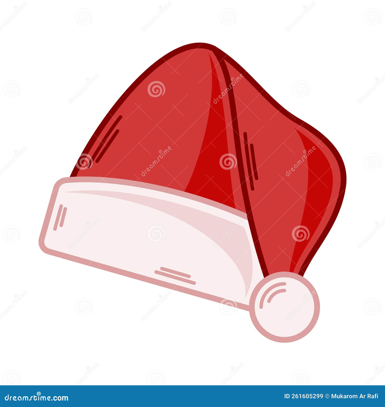 Cartoon Red Santa Hat Illustration Stock Vector - Illustration of santa ...
