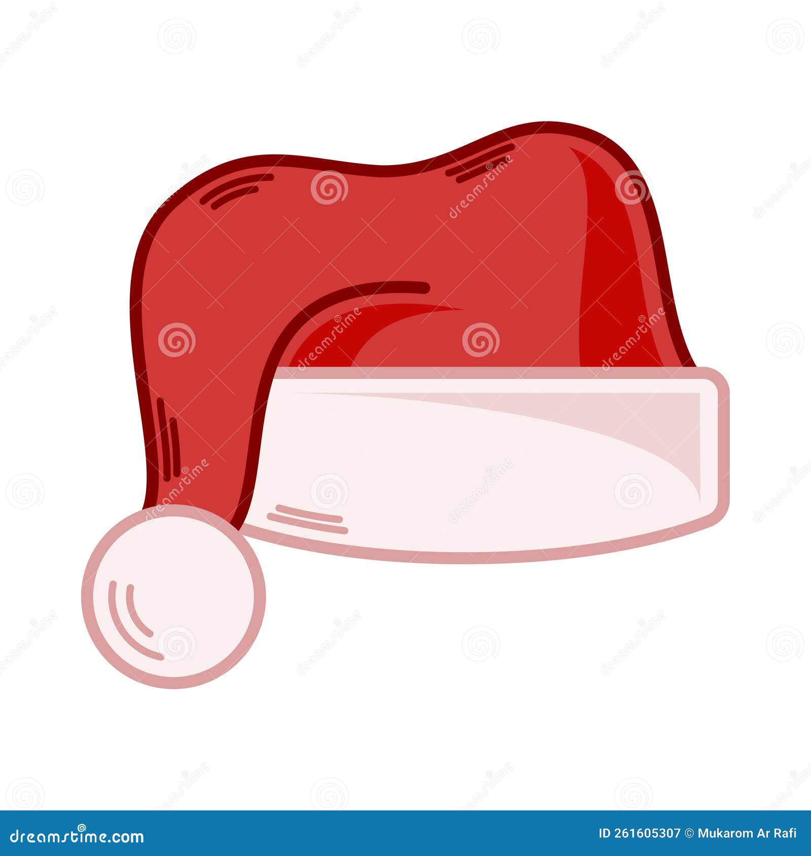 Cartoon Red Santa Hat Illustration Stock Vector - Illustration of ...