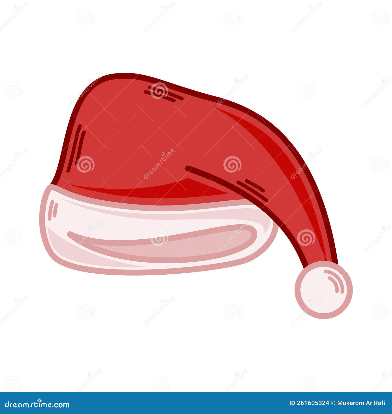 Cartoon Red Santa Hat Illustration Stock Vector - Illustration of ...