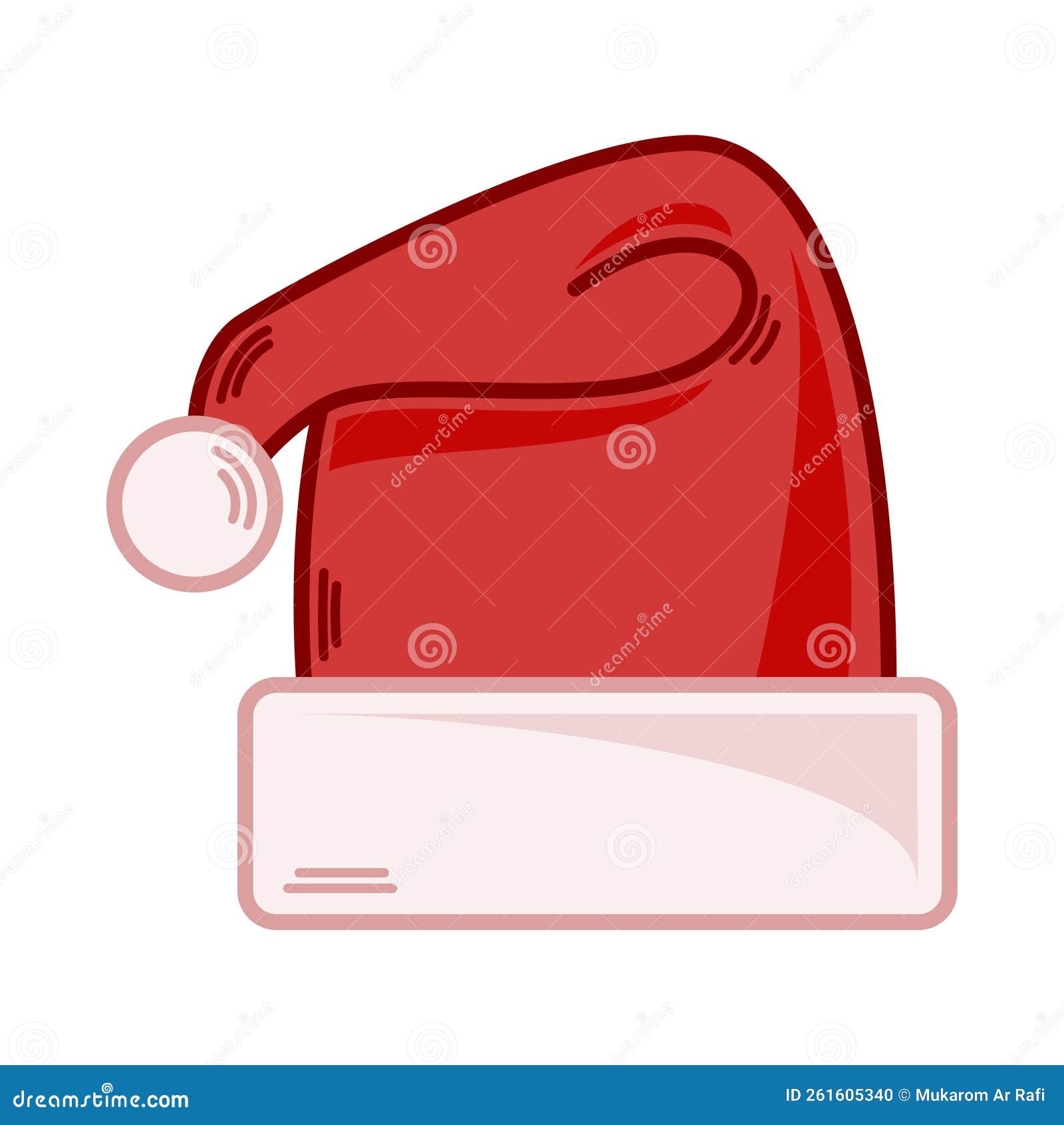Cartoon Red Santa Hat Illustration Stock Vector - Illustration of ...