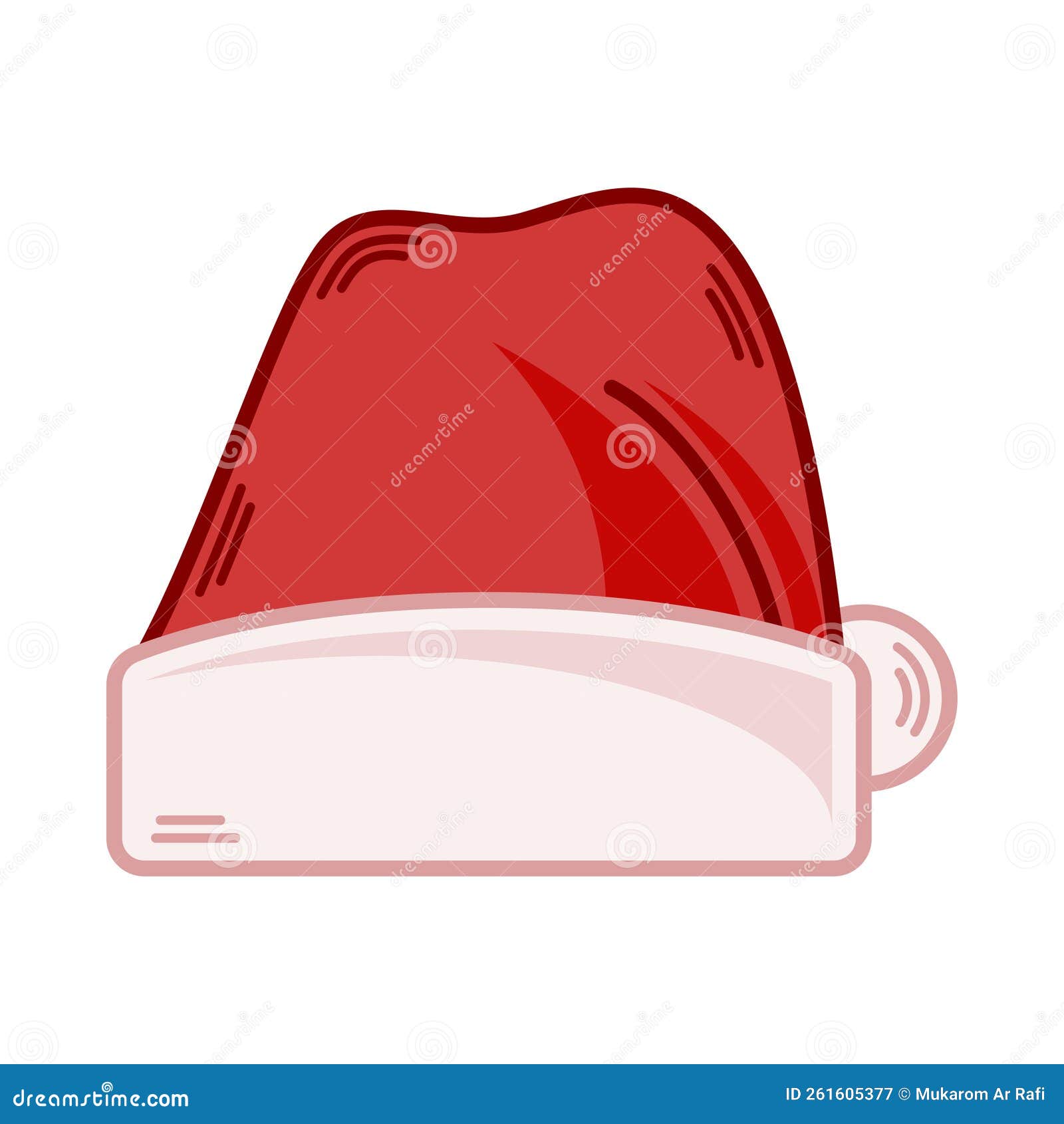Cartoon Red Santa Hat Illustration Stock Vector - Illustration of ...