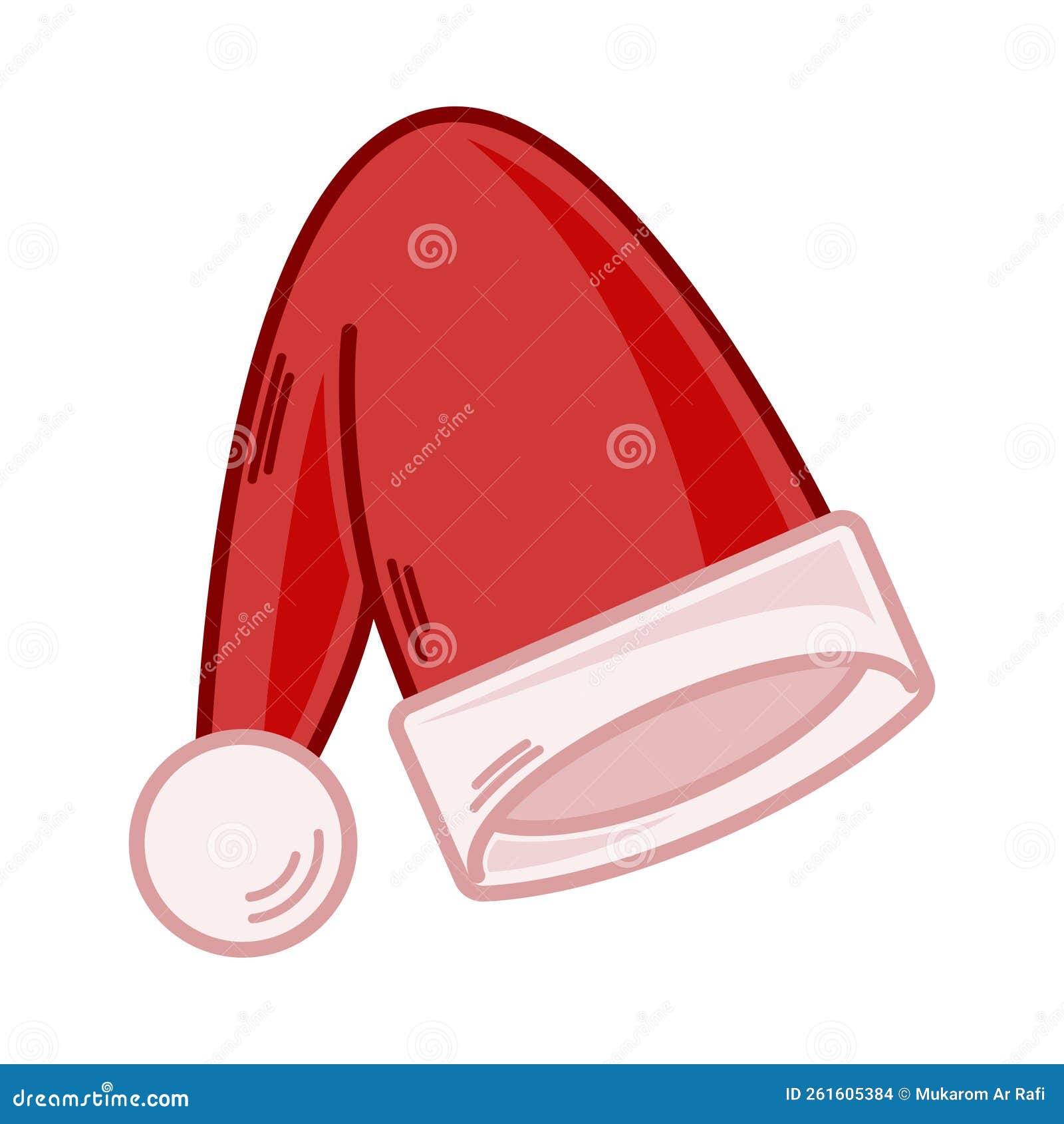 Cartoon Red Santa Hat Illustration Stock Vector - Illustration of ...
