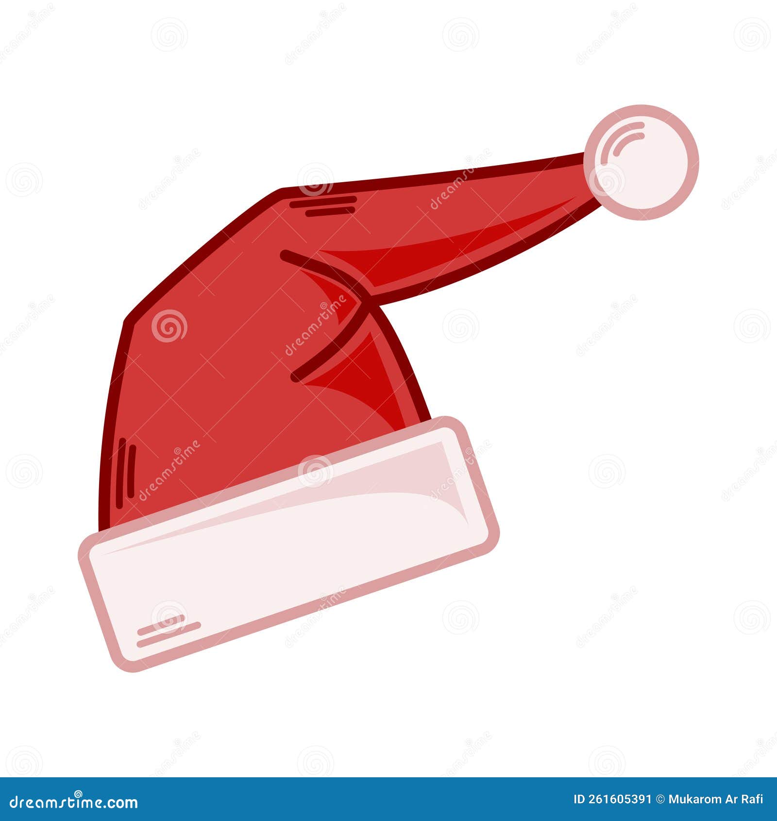 Cartoon Red Santa Hat Illustration Stock Vector - Illustration of ...