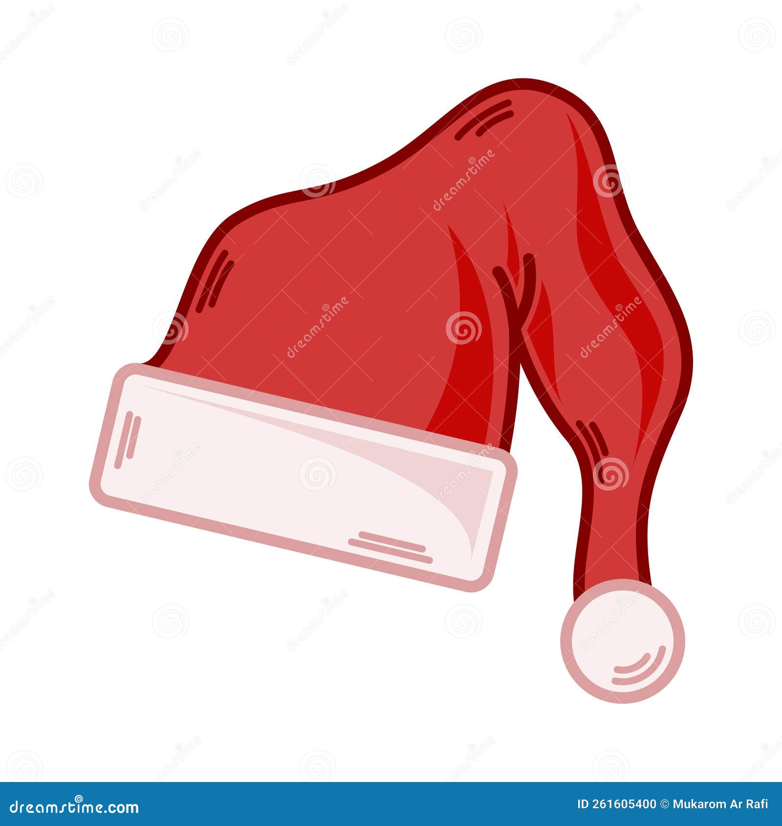 Cartoon Red Santa Hat Illustration Stock Vector - Illustration of color ...