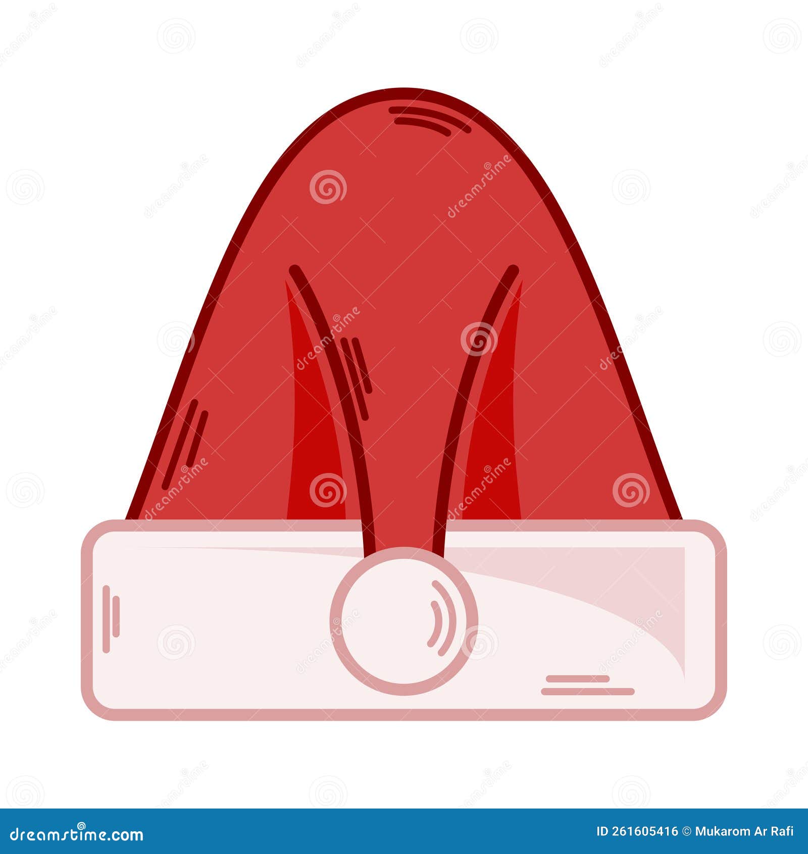 Cartoon Red Santa Hat Illustration Stock Vector - Illustration of ...
