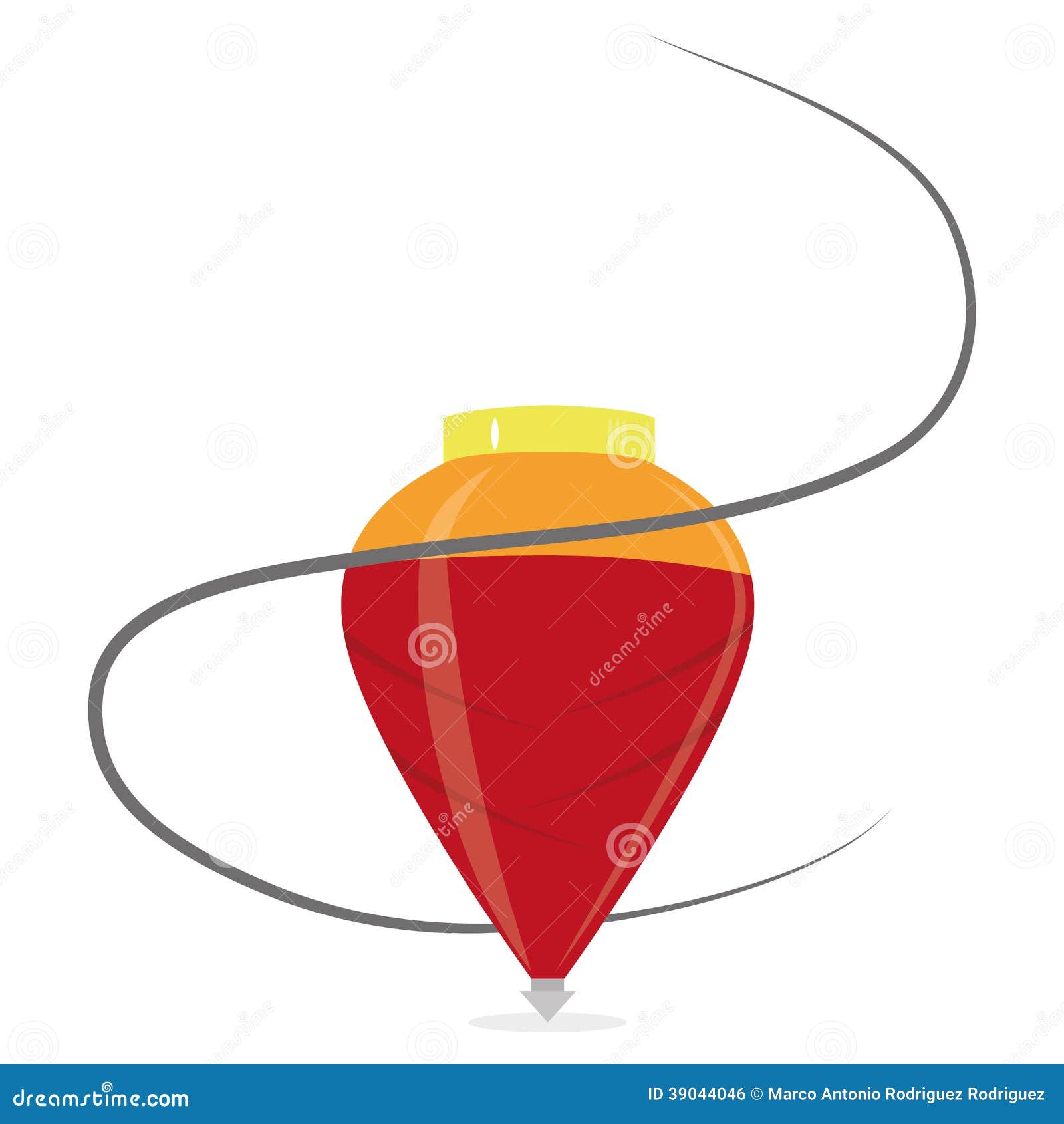 Cartoon Red Spin Isolated on White Background Stock Vector ...