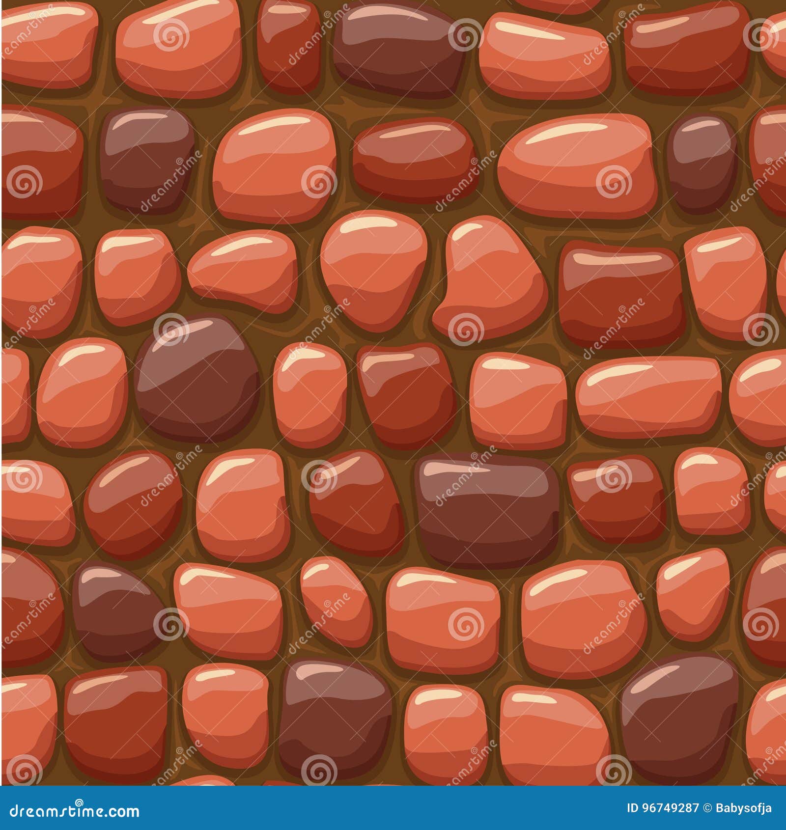 Cartoon Red Stone Texture, Vector Seamless Background Stock Vector ...