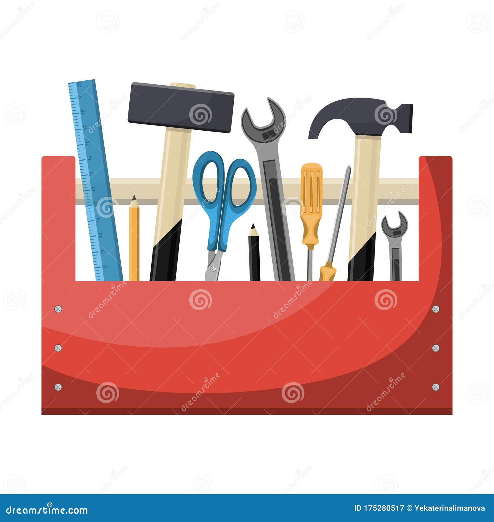 Cartoon Red Construction Toolbox Stock Vector - Illustration of hammers ... Cartoon Red Construction Toolbox Stock Vector - Illustration of hammers ...