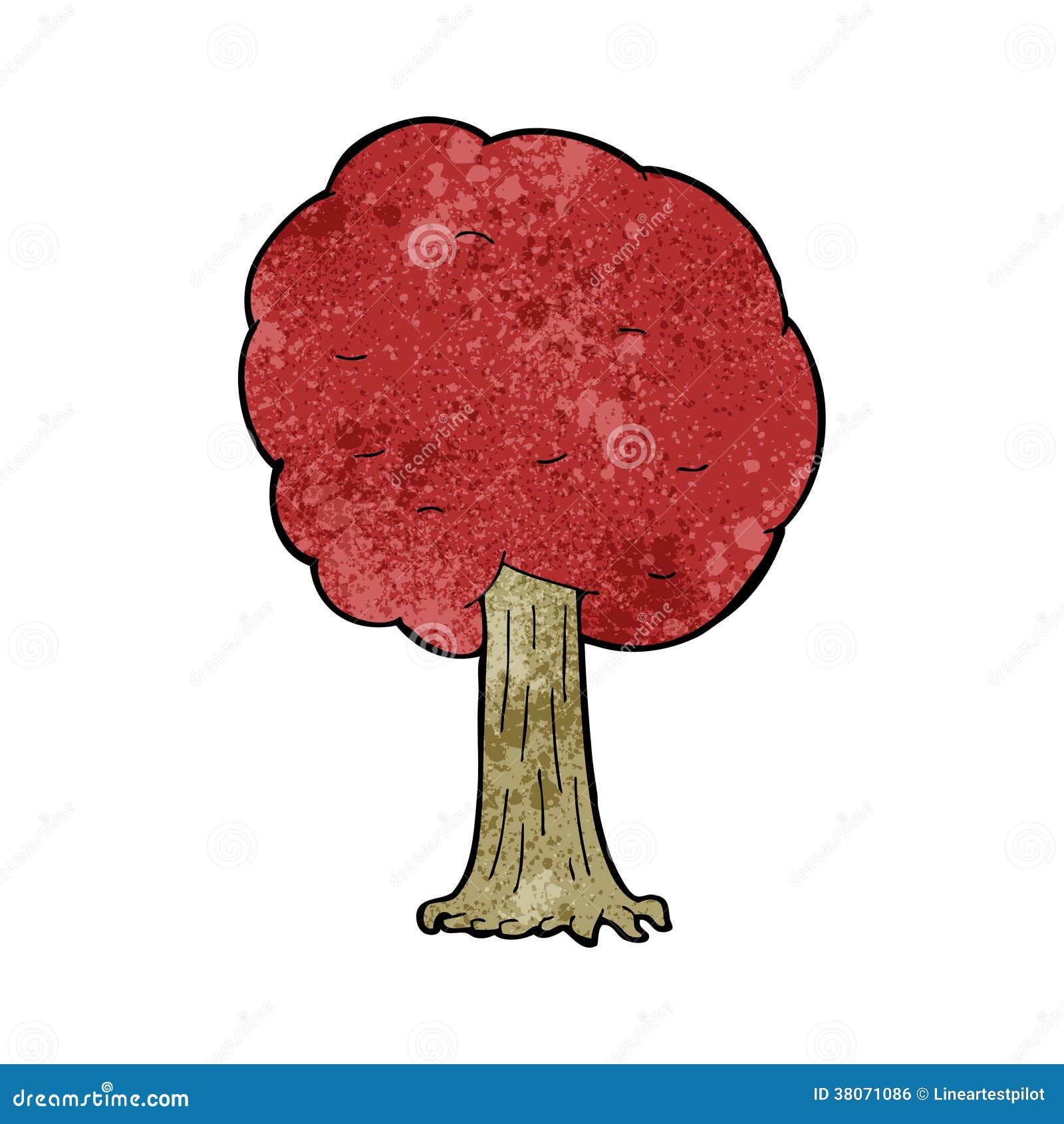 Cartoon red tree stock vector. Illustration of grunge - 38071086