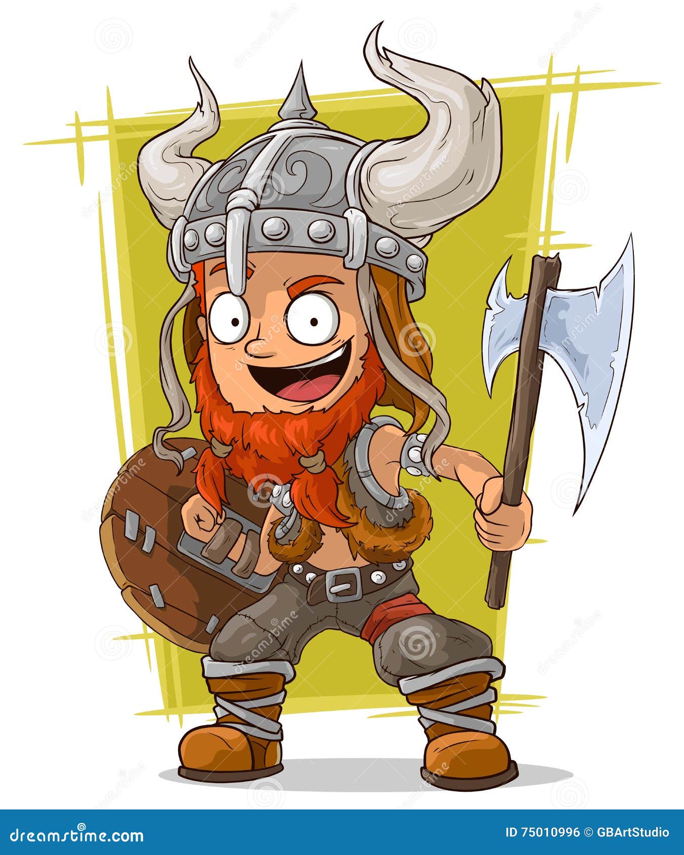Redhead Viking. Scandinavian Warrior. Military Man. Cartoon Vector ...
