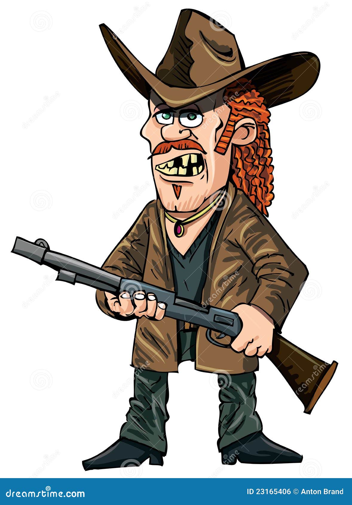 Cartoon Redneck with a Rifle Stock Illustration - Illustration of boots ...
