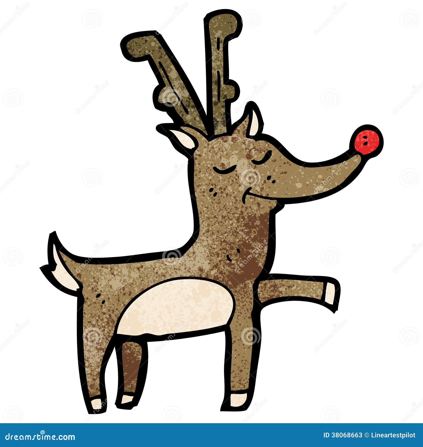 Cartoon reindeer stock vector. Illustration of funny - 38068663