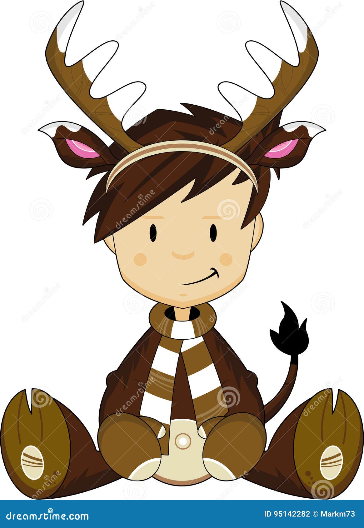 Cartoon Reindeer Boy stock vector. Illustration of christmas - 95142282