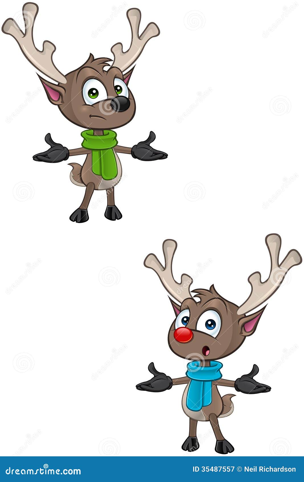 Cartoon Reindeer - Confused Stock Vector - Illustration of character ...