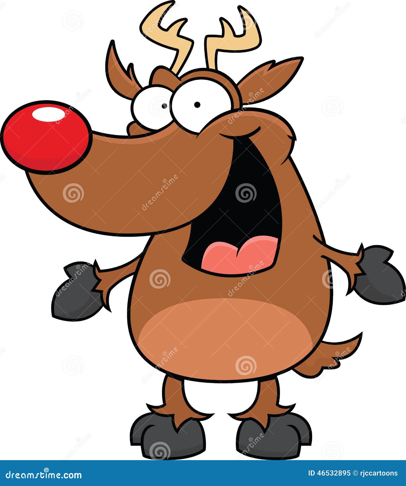 Cartoon Reindeer Happy Stock Vector - Image: 46532895