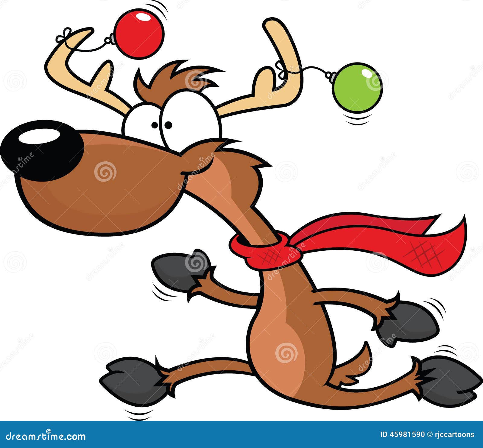 Cartoon Reindeer Running Stock Vector - Image: 45981590