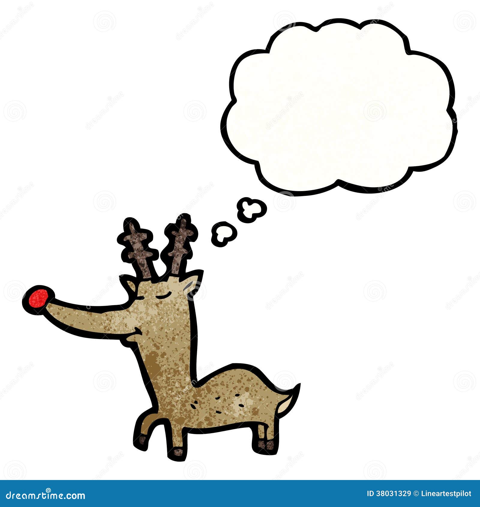 Cartoon Reindeer with Thought Bubble Stock Vector - Illustration of ...