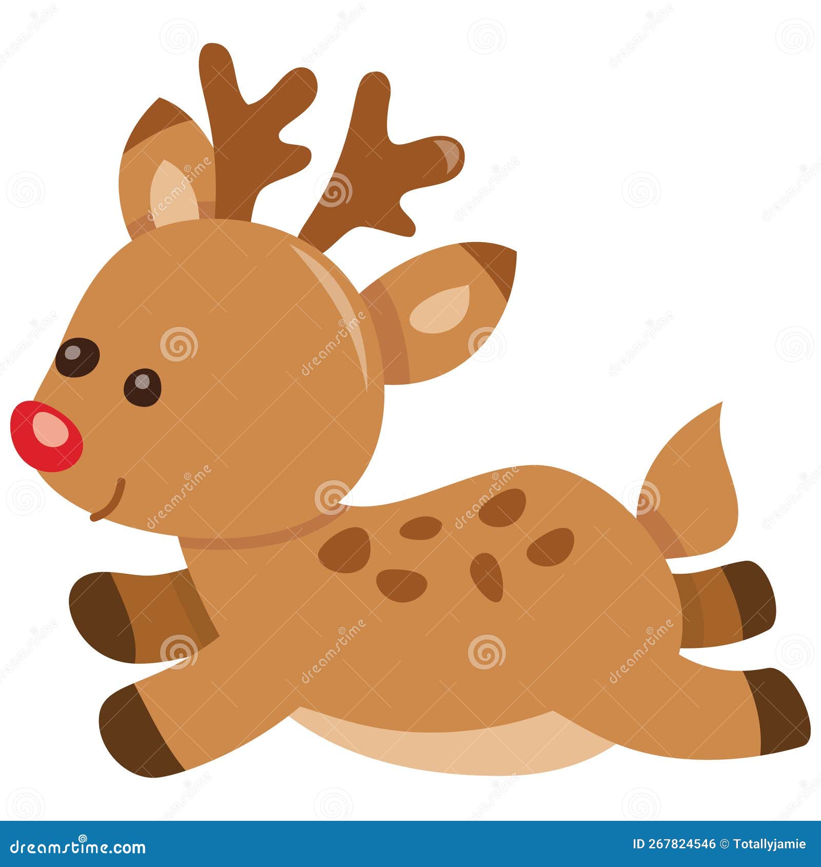 Cartoon Reindeer stock vector. Illustration of isolated - 267824546
