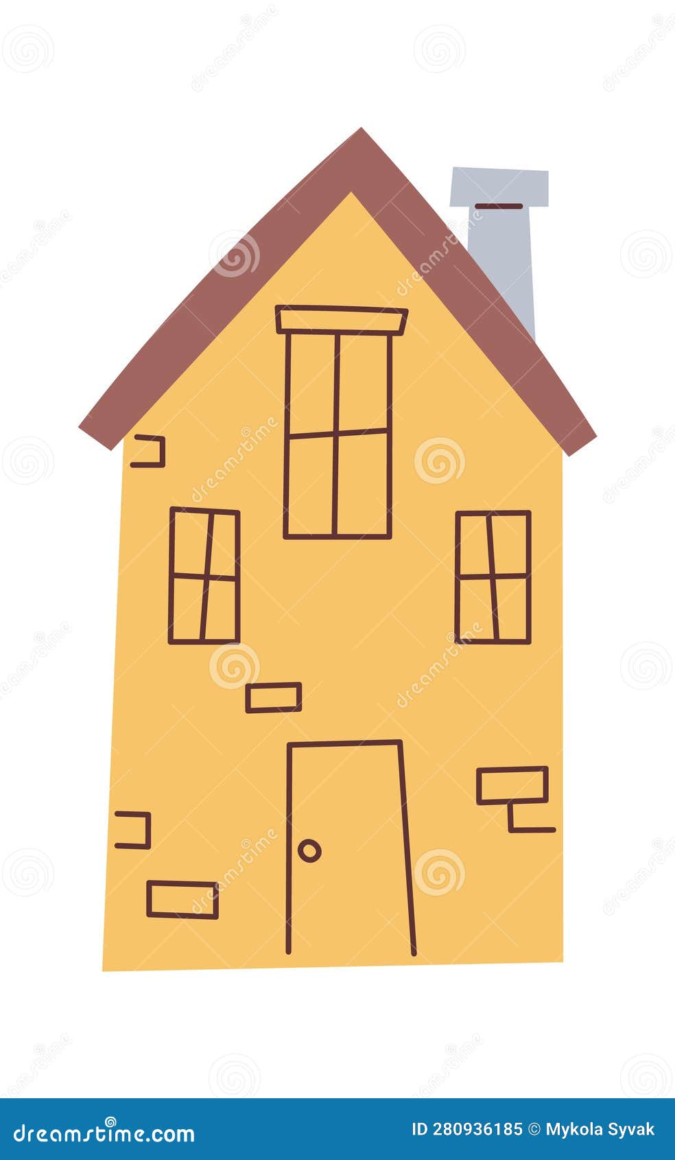 Cartoon Residential House stock vector. Illustration of housing - 280936185