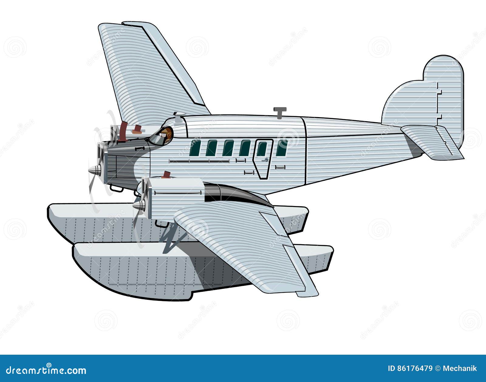 Cartoon Retro Airplane stock vector. Illustration of graphic - 86176479