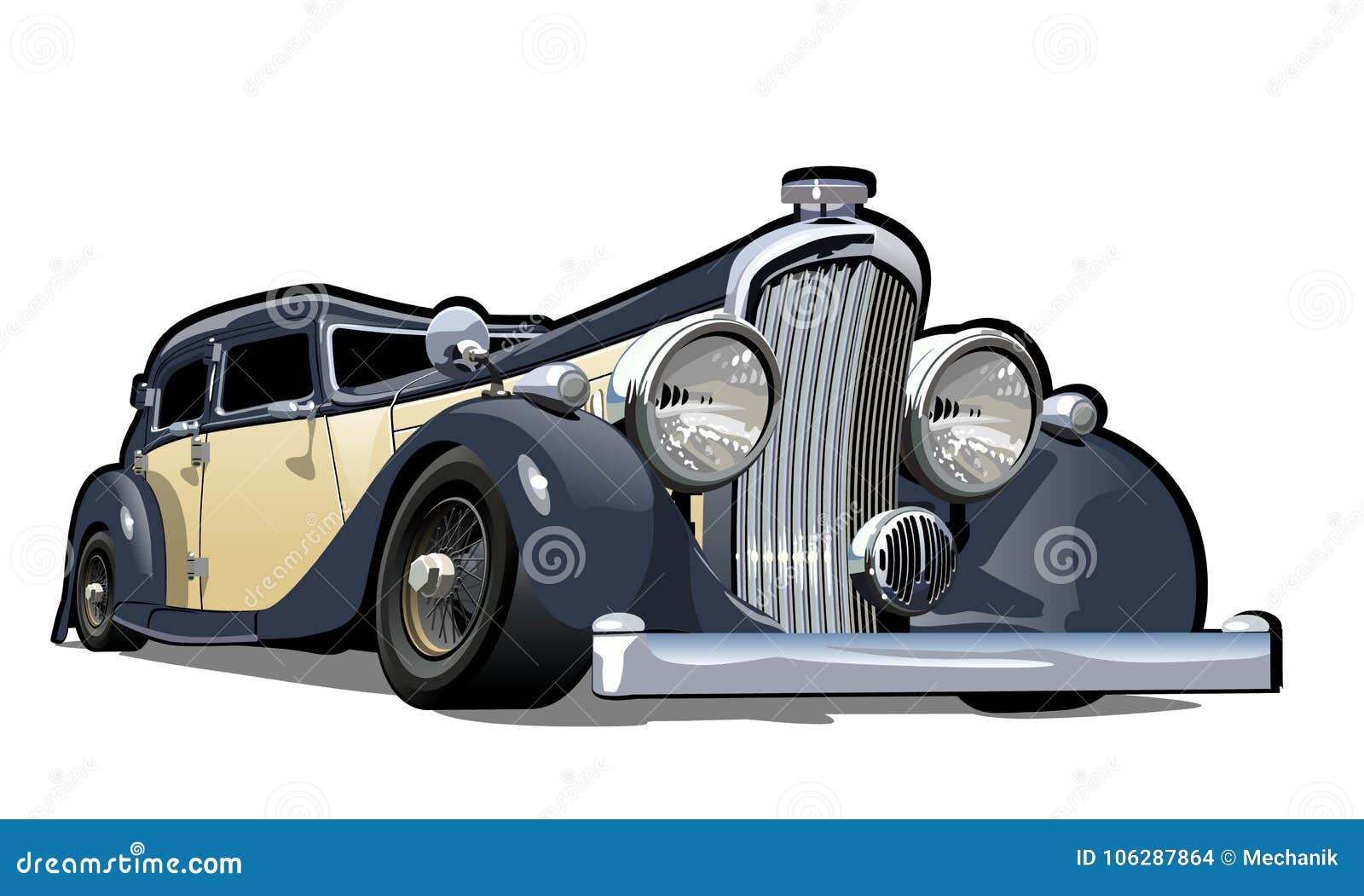 Cartoon retro car stock vector. Illustration of limo - 106287864