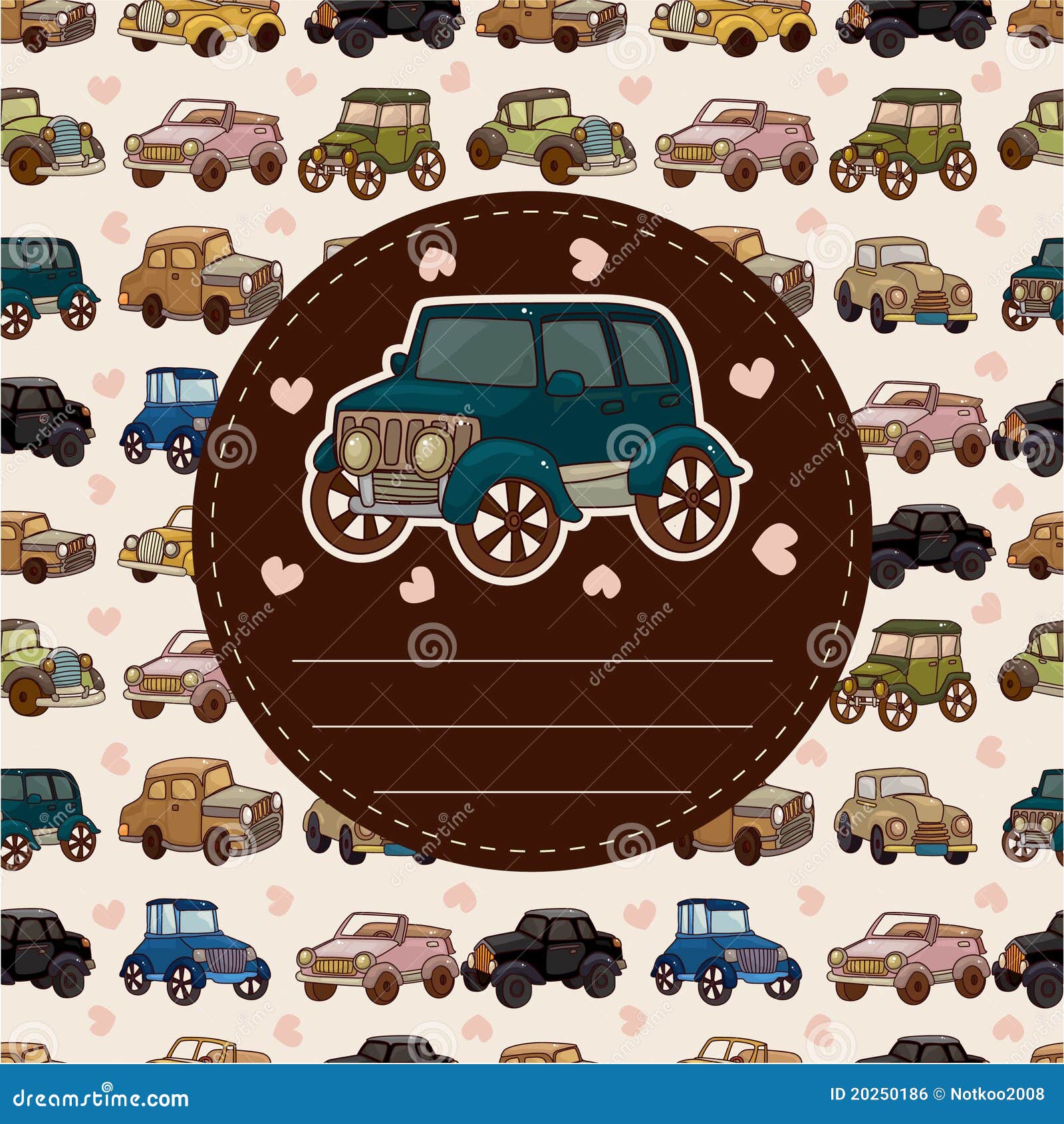 Cartoon retro car card stock vector. Illustration of helicopter - 20250186