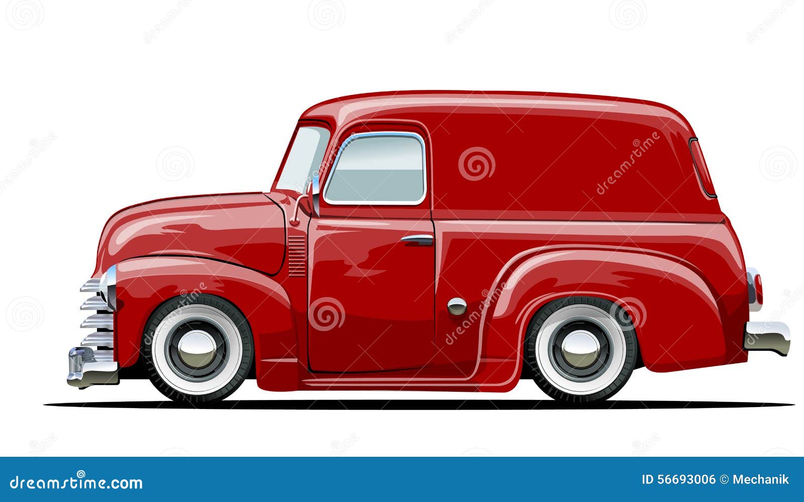Cartoon Retro Delivery Van Vector Illustration | CartoonDealer.com ...