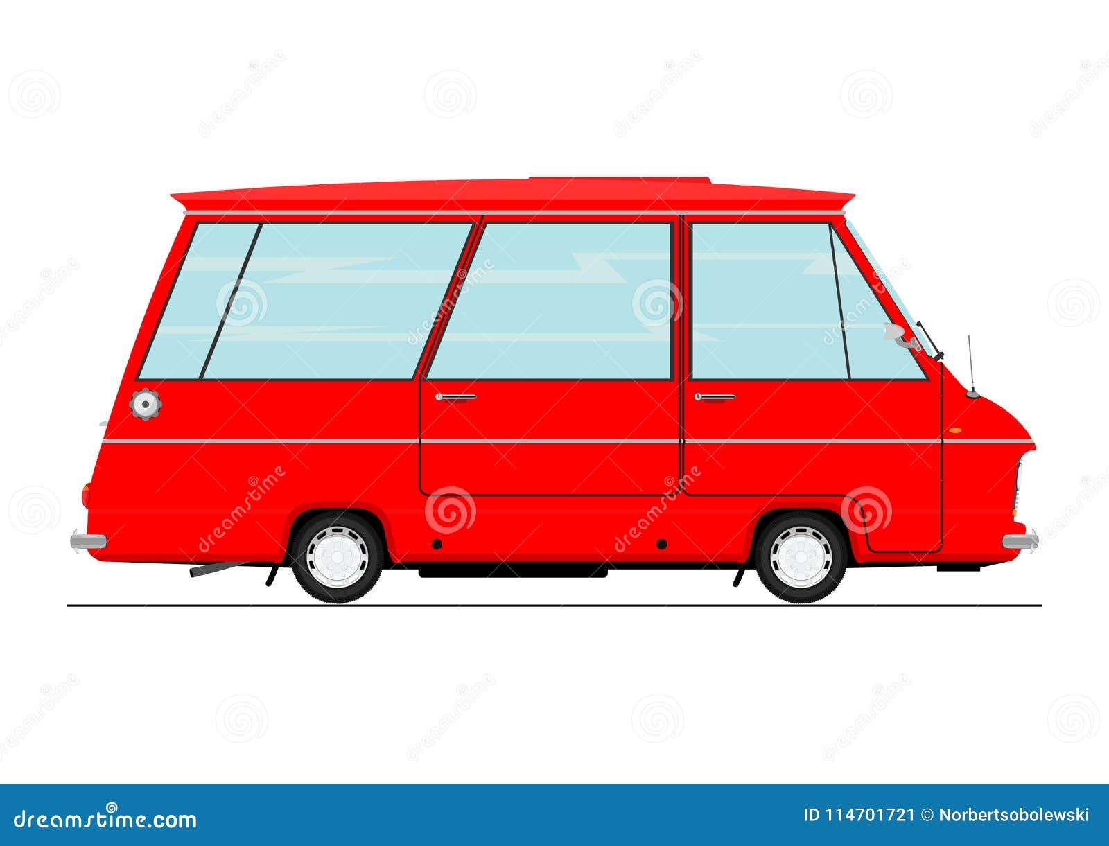 Cartoon retro minibus. stock vector. Illustration of minivan - 114701721